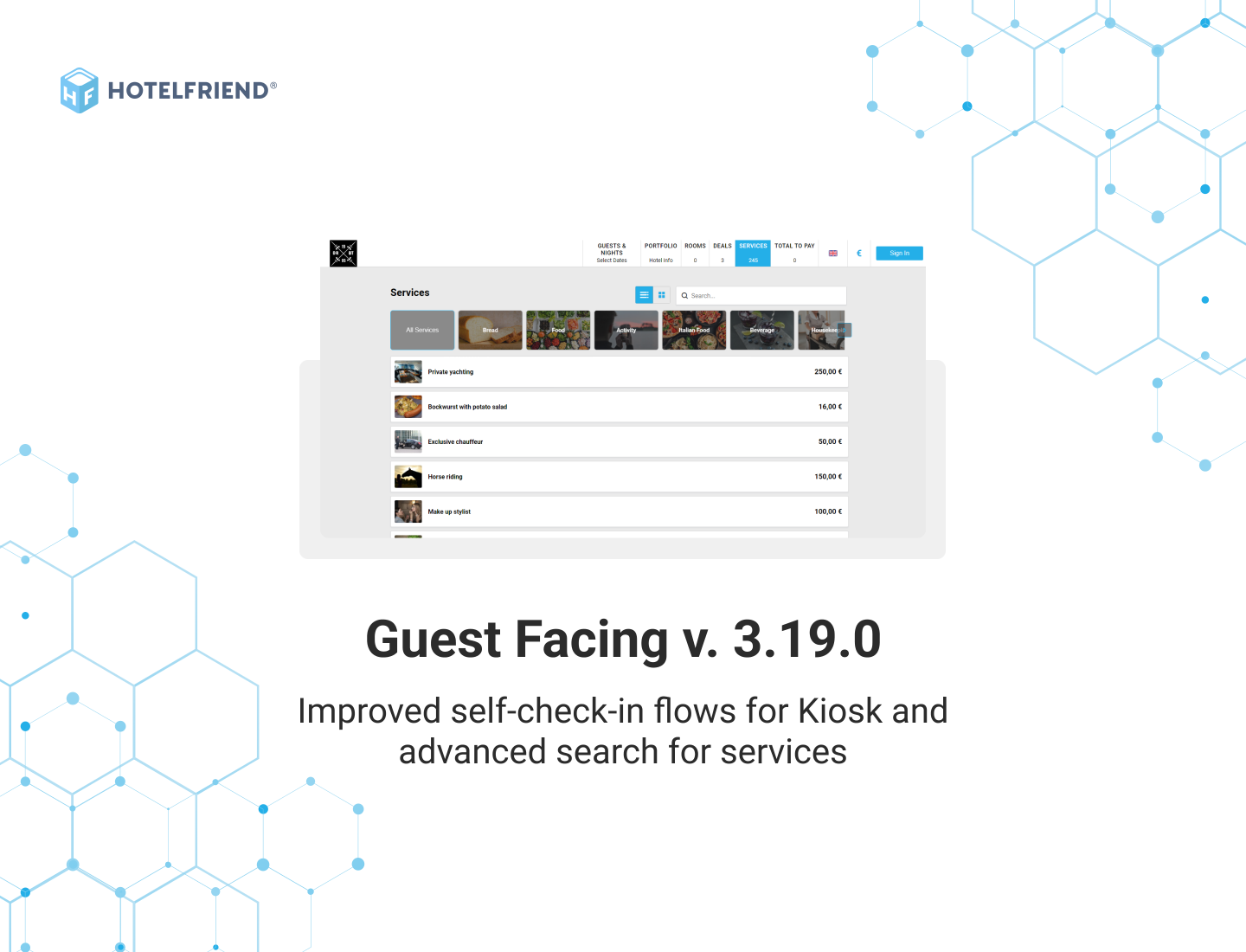 Guest Facing v. 3.19.0: Improved self-check-in flows for Kiosk and advanced search for services ...